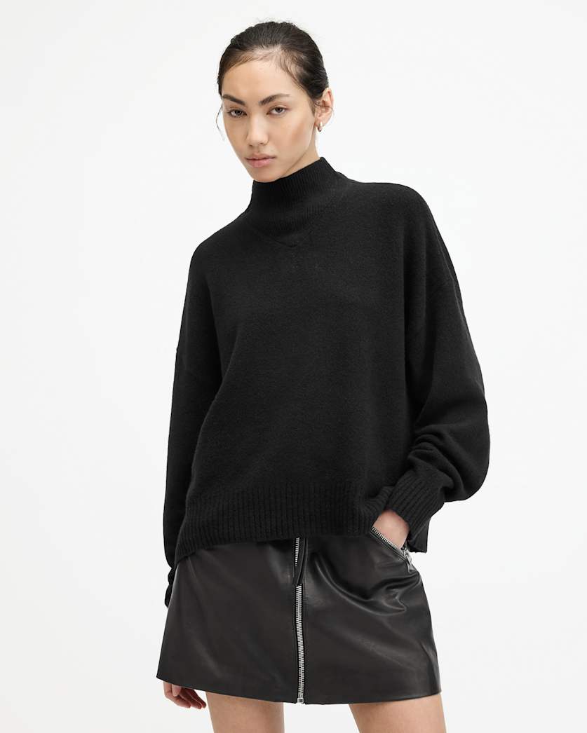 Asha Soft Fluffy Sweater Black | ALLSAINTS US